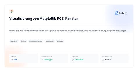 Matplotlib Python Datenvisualisierung Rgb Kanäle Tutorial Labex