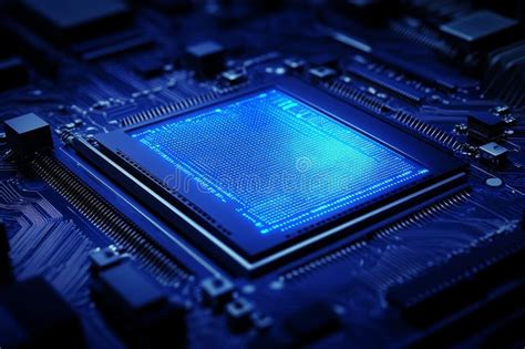 Abstract Dark Empty Background With Digital Blue Microchip Circuit