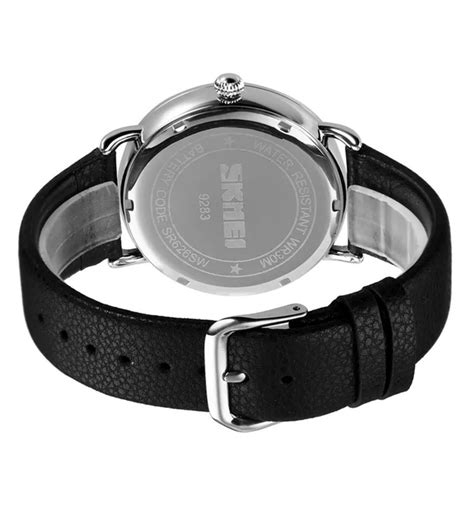 Мужские красивые наручные часы Skmei 9283 Синий серебристый с черным ремешком фото отзывы