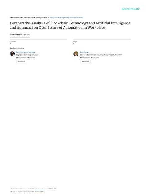 Comparative Analysis Of Blockchain Technology And Artificial Intelligence And Its Impact On Open