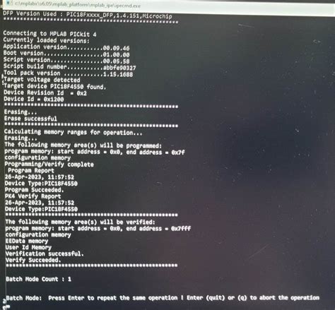 18f4550 Programming Failed Using Pickit4 While Verifying User Id Memory