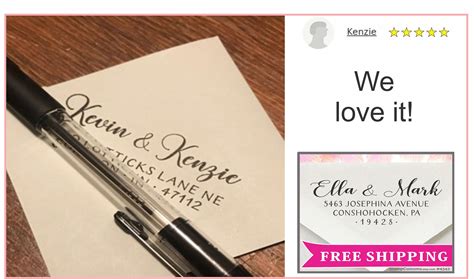 Address Stamp Couples Return Address Stamp Engaged Etsy