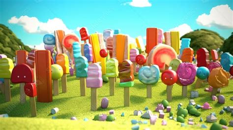 Fond Powerpoint Délice Congelé Fantasy Popsicles De Dessin Animé Rendu