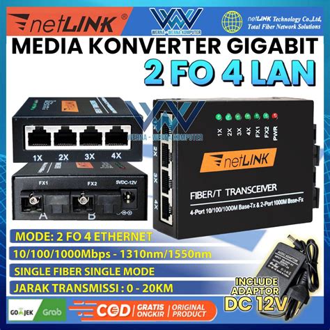 Netlink Htb Gs03 Gs 03 A B Gigabit Media Converter Gigabit Rj45 Fiber Optic Lazada Indonesia