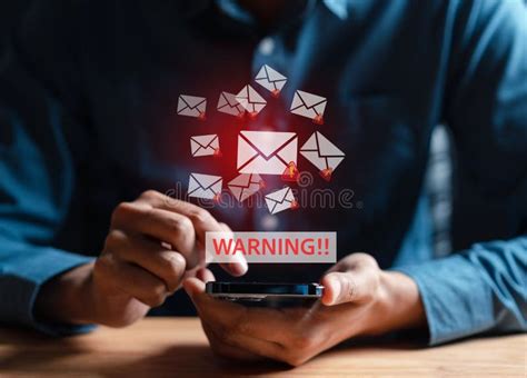 Email Spam Virus Warning Caution Sign For Notification On Internet Letter Security Protect Junk