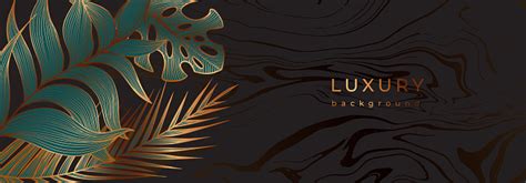 황금 잎이있는 가을 고급 열대 배너 청동 몬스터 고사리 야자수 잎 우림에 대한 스톡 벡터 아트 및 기타 이미지 우림 밤 하루 시간대 정원 Istock