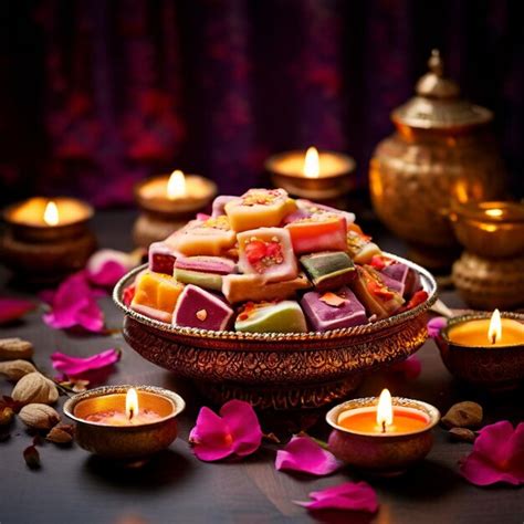 Set Of Delicious Authentic Indian Sweets Behsan Laddu Soan Papdri Gulam