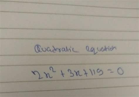 Quadratic Equation2x23x1190 Filo