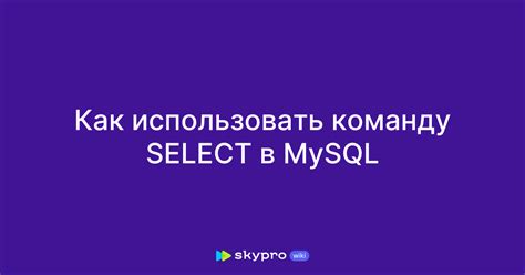 Как использовать команду Select в Mysql