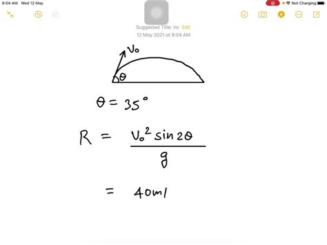Solved A Model Rocket Is Launched At An Angle Of 35 Degrees With A Velocity Of 40 M S What