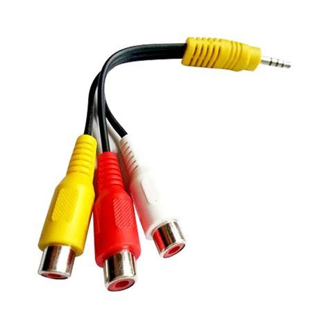 Linyer Splitter 3 5mm To 3 Rca Female Audio Video Cable Composite Av Adapter Cord