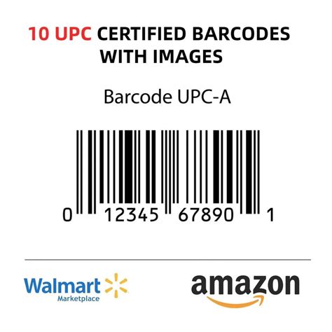10 Upc Codes Barcode With Barcode Images Gs1 Compliant Amazon And