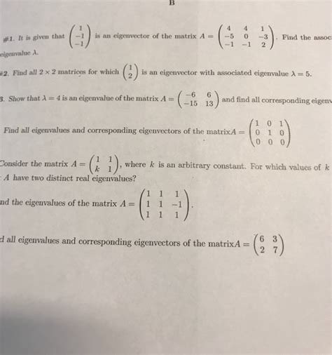 Solved 1 It Is Given That J Is An Eigenvector Of The