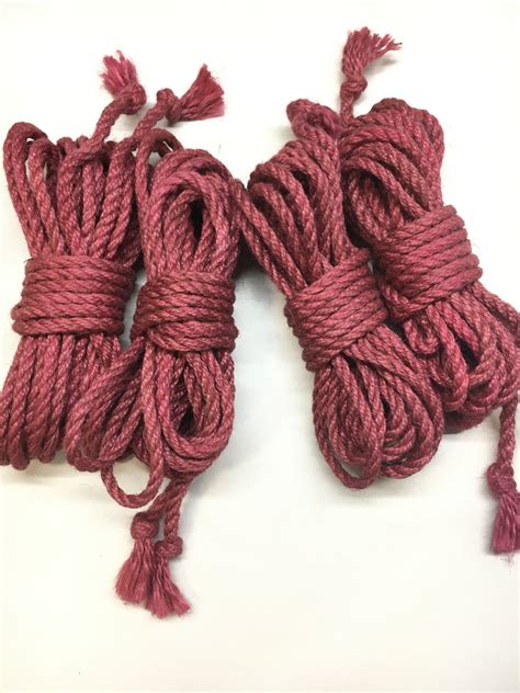 Shibari Jute Ropes 4 Pcs Color Pink Handmade Etsy