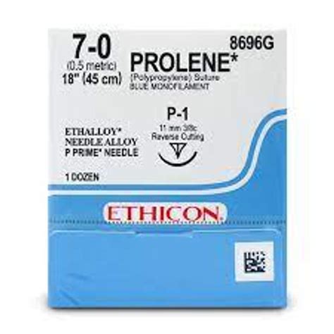 Ethicon Suture Prolene Precision Point Reverse Cutting P 1 18 Size 7 0 Mfid 8696g
