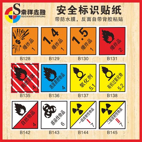 有毒气体标识危险废物反光贴易燃物品4有毒品感染性物品氧化剂爆炸品1一级放射性物品Ⅰ危险品车贴警示贴纸 虎窝淘