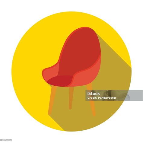 흰색 배경에 고립 된 평면 스타일에서 빨간 타원형의 자 아이콘입니다 사무용 가구 및 인테리어 기호 스톡 벡터 일러스트입니다 0명에 대한 스톡 벡터 아트 및 기타 이미지