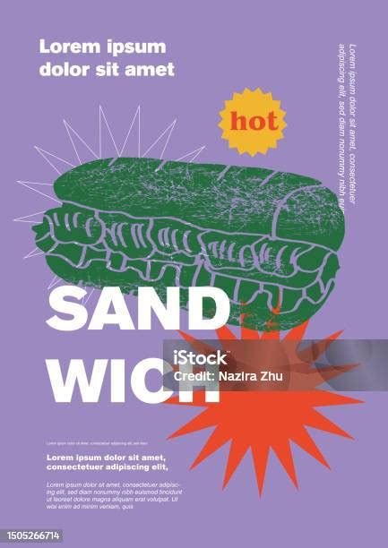 샌드위치 가격표 또는 포스터 디자인 벡터 삽화 세트입니다 타이 포 그래피 조각 스타일 라벨 커버 티셔츠 프린트 페인팅 T 셔츠에