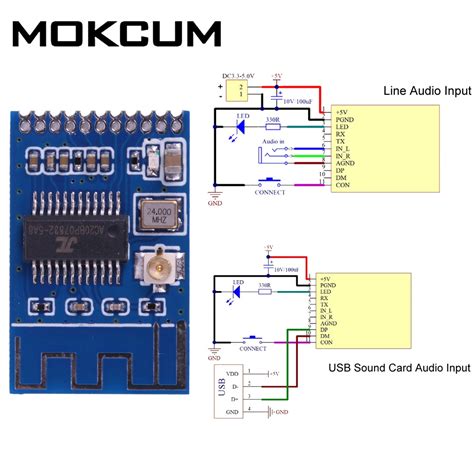 DC V Bluetooth Audio Transmitter Module Stereo Audio GFSK Transceiver Wireless Speaker