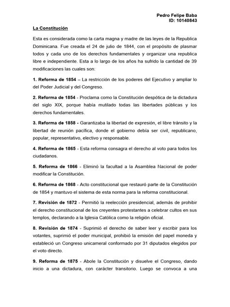 Diferentes Reformas Constitucionales Y Resoluciones Ji Pedro Baba