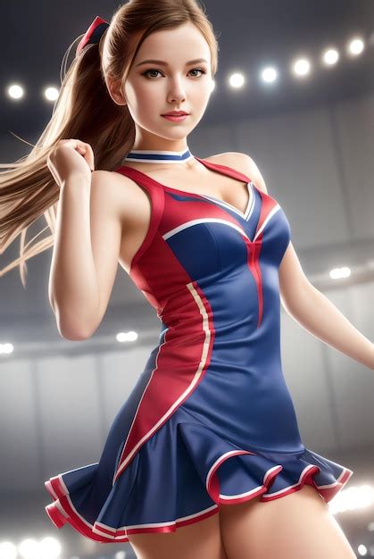 Premium Ai Image Photo Of A Beautiful Cheerleader Energetic