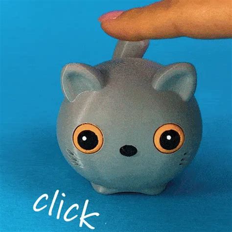 Clicker Cat Fidget No Stress 🐱 Clicky Toy Fun ・ Stl File For 3d Printing・cults