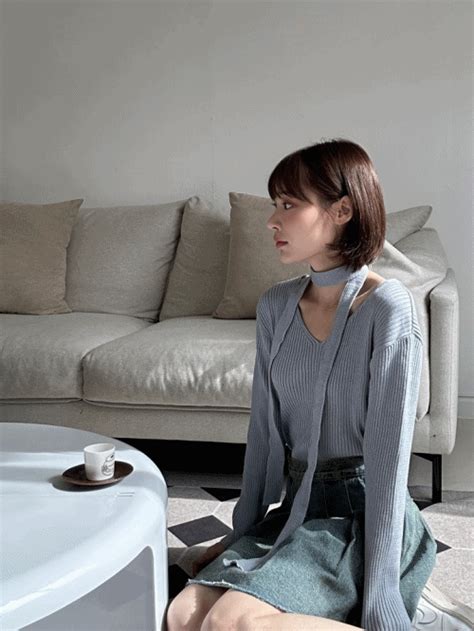 쫀쫀 골지 머플러니트 3color 에이블리