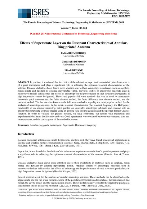 Pdf Effects Of Superstrate Layer On The Resonant Characteristics Of Annular Ring Printed Antenna