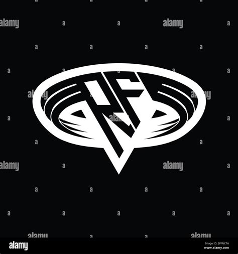 RF Logo Monogram Letter With Triangle Shape Slice Isolated Outline Design Template Stock Photo