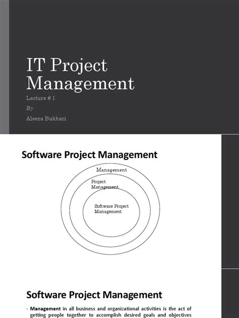 Itpm Lecture 1 Pdf Project Management Software Engineering