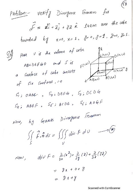 File 10 Engineering Math Complex Variables 58 Verify Divergence Theorem For F Xi 2n Yz Ic