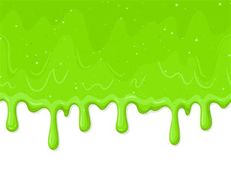 Cartoon Green Dripping Background Spooky Halloween Alien Slime Blobs Dripping Toxic Slime