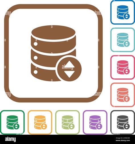 Adjust Database Value Simple Icons In Color Rounded Square Frames On