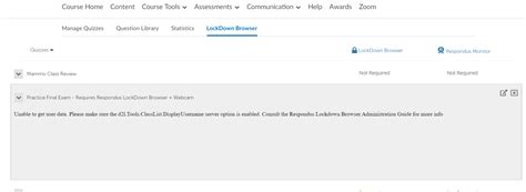 respondus monitor instructors are reporting error message when they