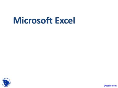 microsoft excel computer fundamentals lecture slides docsity