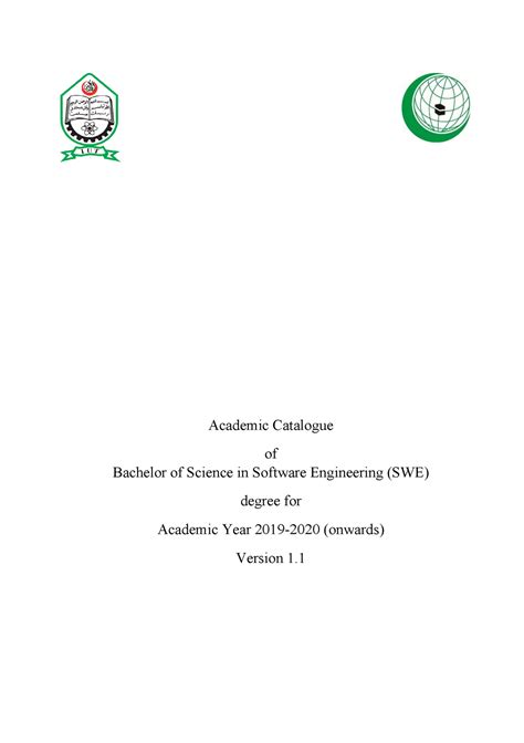 BSc In Software Engineering Department Of Computer Science Engineering Academic Catalogue