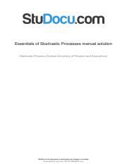 Essentials Of Stochastic Processes Manual Solution Pdf LOMoARcPSD