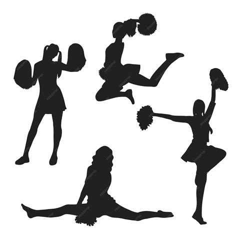 Free Vector Hand Drawn Cheerleader Silhouettes