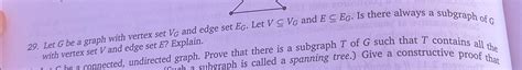 Solved Let G ﻿be A Graph With Vertex Set Vg ﻿and Edge Set