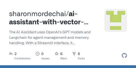 Github Sharonmordechaiai Assistant With Vector Store The Ai Assistant Uses Openais Gpt
