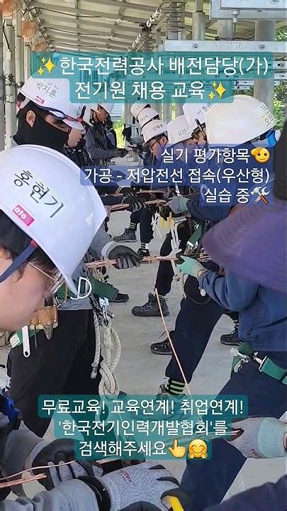 한국전력공사 배전담당가 채용대비 배전전기원 교육연계 무료교육받고 취업까지 가공배전 전기외선 전기기능사 전기자격증 외선공사 배전담당
