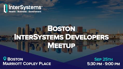 [september 25 2019] Join The Intersystems Developers Meetup In Boston
