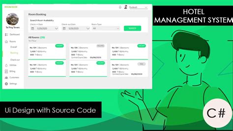 Hotel Rooms Booking System C Ui Design With Source Code Speed Art