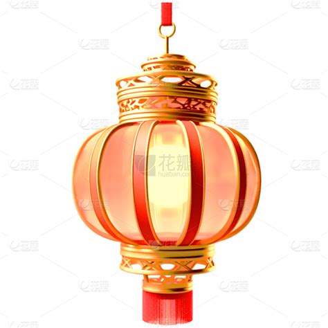 3d风红色灯笼贴纸