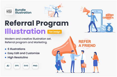 Referral Program Ui Design Illustration In Marketing For App Web