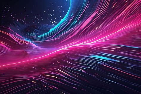 Premium Photo Photo Vector Abstract Background With A Flowing Lines And Bokeh Lights Design