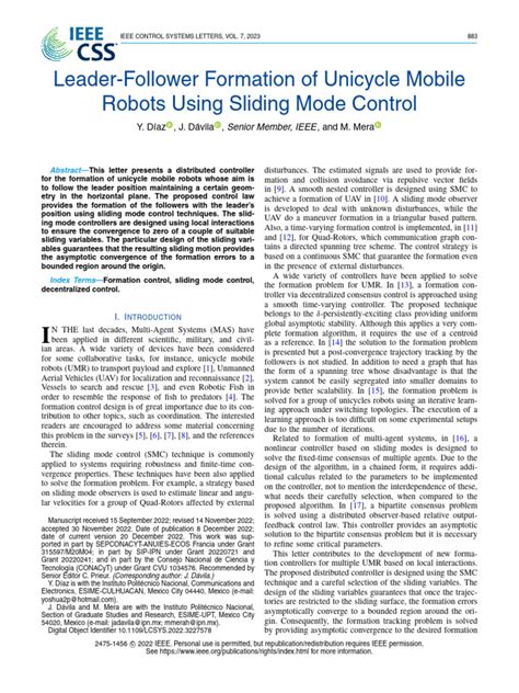 4 Leader Follower Formation Of Unicycle Mobile Robots Using Sliding Mode