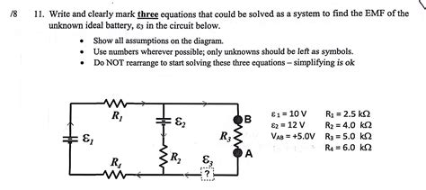 solved 1 ﻿write and clearly mark three equations that could