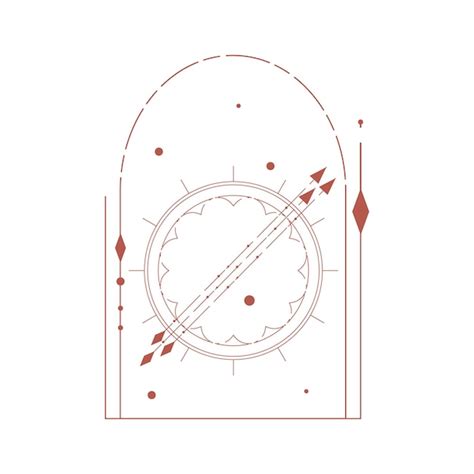 Premium Vector Bohemian Arch Terracotta Esoteric Design Celestial Frame Line With Moon And