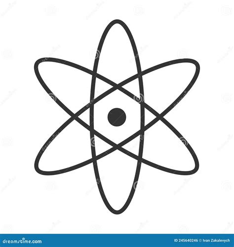 Atom Icon Physics Scientific Element Model Vector Sciense Simbol CartoonDealer